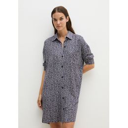 Marc O'Polo MARC O'POLO Damen Nachthemd, Gr. Lblau grau, flower print, Jersey, Obermaterial: 92% Modal, 8% Elasthan, Kleider