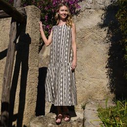 LANDS' END &Auml;rmelloses Ready to Go Midikleid, Damen, size: regular, Elfenbein, Nylon/Viskose, by Lands' End