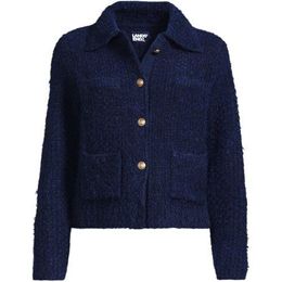 LANDS' END Strukturierte Strickjacke im Couture-Stil f&uuml;r Damen, Damen, size: regular, Blau, Polyacryl/Polyester-Mischung, by Lands' End