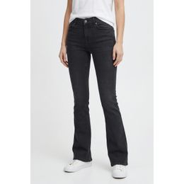 Only Damen Bootcut-Jeans "ONLBLUSH MW BACK POCK FLARED DNM PIM970"washed schwarz, Gr. S, unifarben, Denim/Jeans, Obermaterial: 92% Baumwolle, 6%