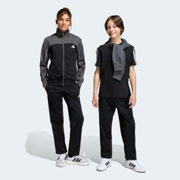 Jungen Trainingsanzug "COLOUR POP AUS TRIKOT F&Uuml;R KINDER"grau six, schwarz, wei&szlig;, Gr. 140, adidas Sportswear, Obermaterial: 100% Polyester,