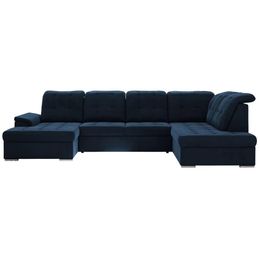 M&ouml;bel Kraft Wohnlandschaft mit Schlaffunktion Madrito blau Ma&szlig;e (cm): B: 323 H: 89 &raquo; M&ouml;bel Kraft