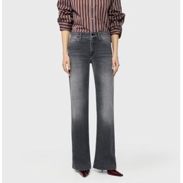 MAC Damen Weite Jeans "Dream Wide authentic"soft grau, Gr. 32, Denim/Jeans, Obermaterial: 91% Baumwolle, 5% Polyester, 4% Elasthan, Jeans, mit