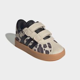 M&auml;dchen Sneaker "VL COURT 3.0 F&Uuml;R BABYS UND KLEINKINDER", adidas Sportswear, Gr. 25crystal linen, core schwarz, khaki six, Leder, Synthetik, Textil,