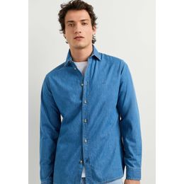 Pepe Jeans Herren Funktionsshirt "shirt ABEL CLASSIC SLIM SHIRT", blau, Gr. M, 100% Baumwolle, Shirts