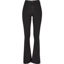 Urban Classics Damen Bootcut-Jeans "Urban Classics Damen Ladies Super Stretch Bootcut Denim Pants"schwarzstone washed, Gr. 29, unifarben, 85%