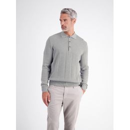Lerros Herren Langarm-Poloshirt "Elegantes Langarmpolo mit raffinierten Vertikalstreifen"platinum grau melange, Gr. XXL, 100% Baumwolle, Shirts