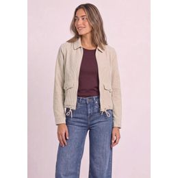 Street One Damen Cordjackeclay sand, Gr. 40, unifarben, Web, Obermaterial: 100% Baumwolle. Futter: 100% Polyester, Jacken, mit Tunnelzugsaum