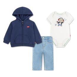 LEVI'S KIDS Jungen Body & Hose "LVB 3PC FULL ZIP HOODIE SET"naval academy, Gr. 18M, Sweatware;Denim/Jeans;Jersey, Obermaterial: 60% Baumwolle, 40%