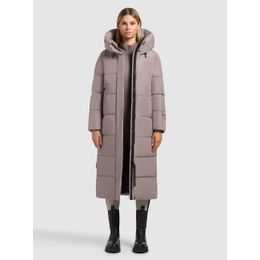 Khujo Damen Steppmantel "SOULANI5 MATT"greige, Gr. L, unifarben, 100% Polyester, M&auml;ntel