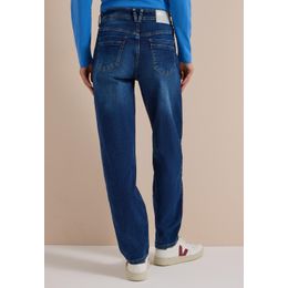Cecil Damen Loose-fit-Jeansmid blau used wash, Gr. 30, unifarben, Jeans, 83% Baumwolle, 15% Polyester, 2% Elasthan, Jeans, im Loose Fit