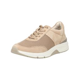 Gabor Damen Sneaker "Gabor Sneaker Veloursleder/Mesh", Gr. 44, beige, Textil, Veloursleder, Schuhe