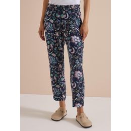 Cecil Damen Jogger Pantsurban dunkelblau, Gr. XL, bedruckt, Stoff, 100% Viskose, Hosen, Middle Waist