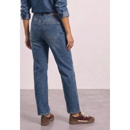 Street One Damen Comfort-fit-Jeansmedium blau random washed, Gr. 25, unifarben, Jeans, 82% Baumwolle, 15% Polyester, 3% Elasthan, Jeans,