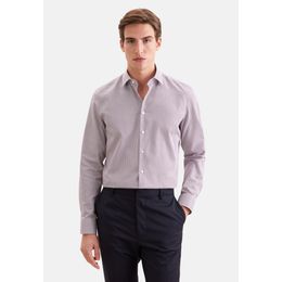 Seidensticker Herren Businesshemd "Schwarze Rose"weinrot, Gr. 40, bedruckt, 100% Baumwolle, Hemden, Slim 1/1 Kentkragen Druck