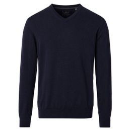 Casamoda Herren Strickpullover "Casamoda Pullover uni"dunkelblau, Gr. L, 100% Baumwolle, Pullover