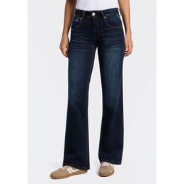 Herrlicher Damen 5-Pocket-Jeans "Edna Denim Light"schwarz sea, Gr. 30, Denim/Jeans, Obermaterial: 98% Baumwolle, 2% Elasthan, Jeans, im Flared Fit