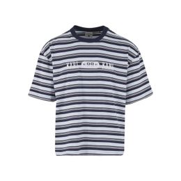Karl Kani Herren T-Shirt "Karl Kani Heritage 89 Stripe Boxy T-Shirt"dunkelblau, light blau, sanftes wei&szlig;, Gr. XL, gestreift, 100% Baumwolle, Shirts