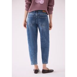 Damen Loose-fit-Jeansauthentic mid blau washed, Gr. 24, STREET ONE STUDIO, unifarben, Jeans, 72% Baumwolle, 27% Polyester, 1% Elasthan, Jeans, High