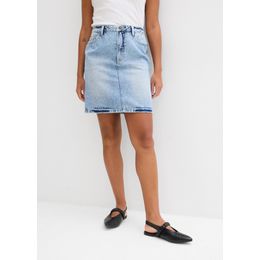 bonprix Damen Jeansrock, blau, Gr. 44, Jeans, Obermaterial: 100% Baumwolle, R&ouml;cke, regular fit, mit hinterem Schlitz, aus Baumwolle