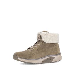 ROLLINGSOFT Damen Schn&uuml;rboots, Gr. 37,5beige, Veloursleder, Schuhe, Herbstboots, High Top-Sneaker mit herausnehmbarer Innensohle