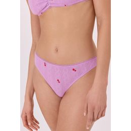 LSCN BY LASCANA Damen String, Gr. 44violet, Obermaterial: 100% Baumwolle, bedruckt, Unterhosen, in sch&ouml;ner Pointelle-Qualti&auml;t