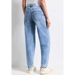 Street One Damen Loose-fit-Jeanslight blau random washed, Gr. 24, unifarben, Jeans, 63% Baumwolle, 25% Polyester, 10% Viskose, 2% Elasthan, Jeans,