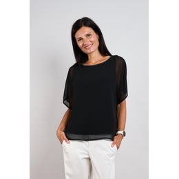 Seidel Moden Damen Schlupfbluse99,schwarz, Basic, Gr. 46, unifarben, Single Jersey, Obermaterial: 100% Polyester. Futter: 95% Viskose, 5% Elasthan,