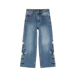 Desigual Jeans 'Flower' Damen Gr&ouml;&szlig;e 25/26 blue denim / zitrone / petrol / rosa