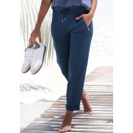 Damen Schlupfhose "aus weichem, leichten Material f&uuml;r den Sommer"rauchblau, Gr. 38, BEACHTIME BY LASCANA, unifarben, Interlock, Obermaterial: 70%