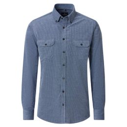 Casamoda Herren Langarmhemd "Casamoda Freizeithemd Langarm uni"blau, Gr. L, unifarben, 100% Baumwolle, Hemden