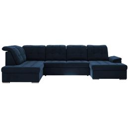 Wohnlandschaft mit Schlaffunktion Madrito blau Ma&szlig;e (cm): B: 323 H: 89 Sofas > Sofas nach Material > Stoffsofas &raquo; Sofa DE