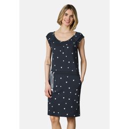 Ragwear Damen Sommerkleid "Penelope Hearts YOUMODO"navy, Gr. L, 100% Baumwolle, Kleider, leichtes Baumwoll Kleid mit verspieltem Print