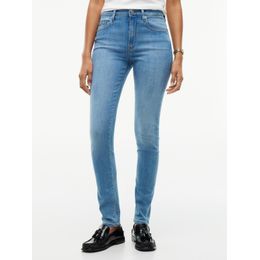 Tommy Hilfiger Damen Skinny-fit-Jeans "COMO Skinny RW ACE mit Logo-Badge und kn&ouml;chellangem Schnitt"mid new doreen, Gr. 26, unifarben, Denim/Jeans,