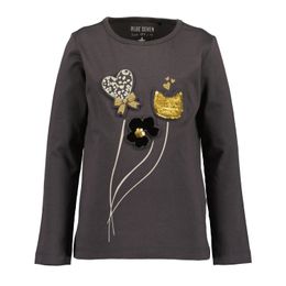 Blue Seven M&auml;dchen Langarmshirt "Langarmshirt"9960, anthrazit, Gr. 122, 100% Baumwolle, Shirts