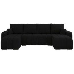 Wohnlandschaft mit Schlaffunktion Kirasso schwarz Ma&szlig;e (cm): B: 320 H: 86 Sofas > Sofas nach Material > Stoffsofas &raquo; Sofa DE