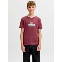 Jack & Jones Jack & Jones Junior T-Shirt 'JORFREDERIKSBERG' Jungen Gr&ouml;&szlig;e 140 navy / kastanienbraun / rot / wei&szlig;