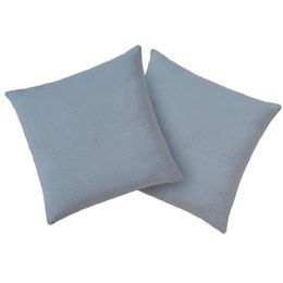Kissenbezug OTTO HOME, B:50cm L:50cmhellblau, Musselin, Obermaterial: 100% Baumwolle, Kissenbez&uuml;ge, "Bailee", weiche Musselin-Qualit&auml;t, 50x50 cm,