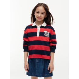 Tommy Hilfiger M&auml;dchen Langarm-Poloshirtdunkelblau stripes, Gr. 3, gestreift, Single Jersey, Obermaterial: 100% Baumwolle, Shirts, Regular Fit, reine