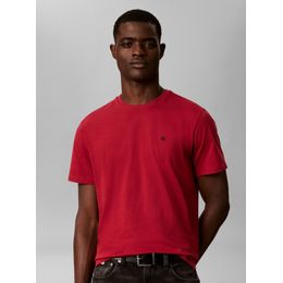 Herren T-Shirt "CLASSIC MONOGRAM TEE"rio rot, Gr. L, Calvin Klein Jeans, unifarben, Web, Obermaterial: 100% Baumwolle, Shirts, Regular fit mit