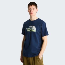 The North Face Herren T-Shirt "M MOUNTAIN LINE REGULAR SHORT SLEEVE TEE", blau, Gr. L, Obermaterial: 60% Baumwolle, 40% Polyester, Shirts, normale