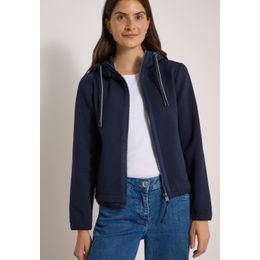 Cecil Damen Outdoorjackeurban dunkelblau, Gr. S, unifarben, Stoff, Obermaterial: 62% Polyester, 33% Baumwolle, 5% Elasthan. Obermaterial 2: 100%