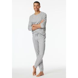 Schiesser Herren Pyjamahose "Mix+Relax", Gr. 52202, grau, meliert, Single Jersey, Obermaterial: 100% Baumwolle, Hosen, Reine Baumwolle, seitliche