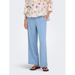 Jacqueline de Yong JDY Damen Schlupfhose "JDYMIRA MW WIDE STRING PANT PNT"light blau denim, Gr. XL, unifarben, Web, Obermaterial: 100% Lyocell, Hosen