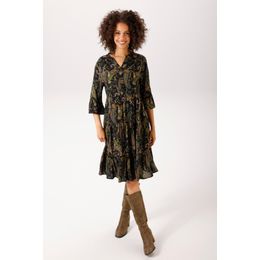 Aniston CASUAL Damen Tunikakleidschwarz, gr&uuml;n, hummer, ros&eacute;, camelfarben, wollwei&szlig;, Gr. 38, Paisley, bedruckt, gemustert, Web, Obermaterial: 100%