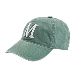 Mustang Herren Baseball Cap ""Jamie"", gr&uuml;n, unifarben, used, washed, Canvas, Baumwolle, Caps, mit gebogenem, festem Schirm