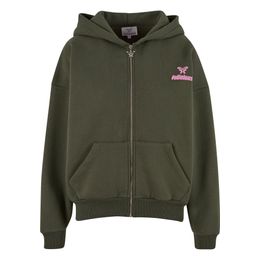 Felicious Sweatjacke Damen Gr&ouml;&szlig;e S oliv / hellpink