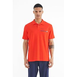 Herren Baumwoll Polo-T-Shirt mit Textdruck