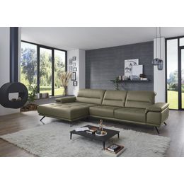 Ecksofa DIE PLANBAR, B:343cm T:193cmtorro olive, Wohnzimmer, Sofas, "PN-EM19074, L-Form, Breite 343 cm", inkl. Sitztiefen- und Kopfteilverstellung