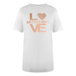 Moschino T-shirt Mit Auff&auml;lligem Logo (wei&szlig;)